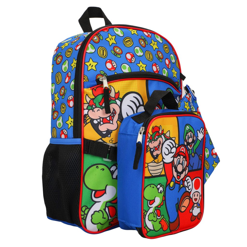Mochila Bioworld Super Mario Bros Characters & Power-Ups 16" Youth 5-P ...