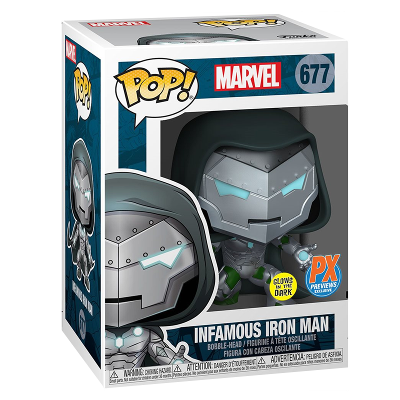 Funko Pop! Infamous Iron Man (Victor Doom) Pop Marvel GITD Exclusivo P ...
